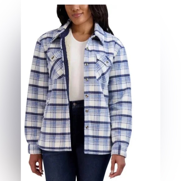 Sage Collective | Jackets & Coats | Sage Collective Plaid Sherpa Lined ...